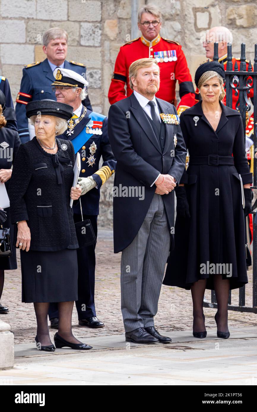 LONDON - King Willem-Alexander, Queen Maxima and Princess Beatrix of The Netherlands at the ...
