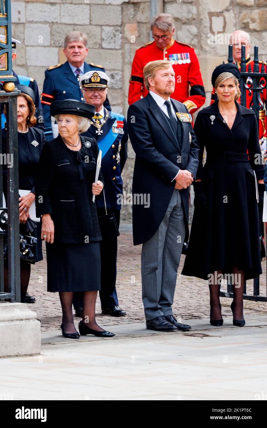 LONDON - King Willem-Alexander, Queen Maxima and Princess Beatrix of The Netherlands at the ...