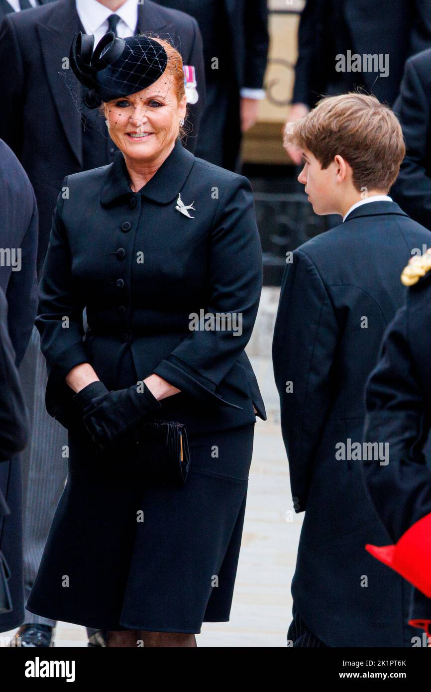 LONDON - Sarah Ferguson - Funeral Queen Elizabeth II at the Westminster ...