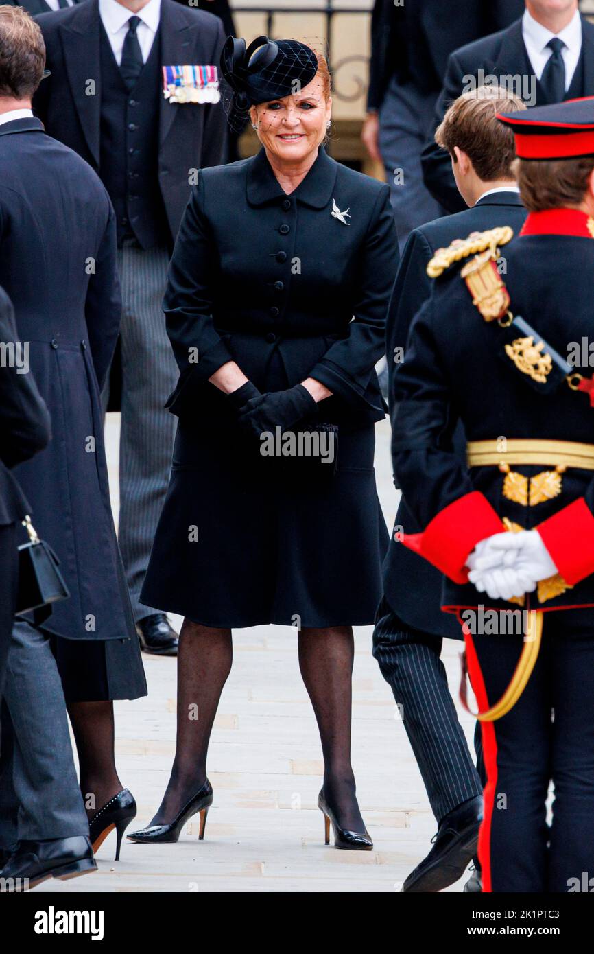 LONDON - Sarah Ferguson - Funeral Queen Elizabeth II at the Westminster ...
