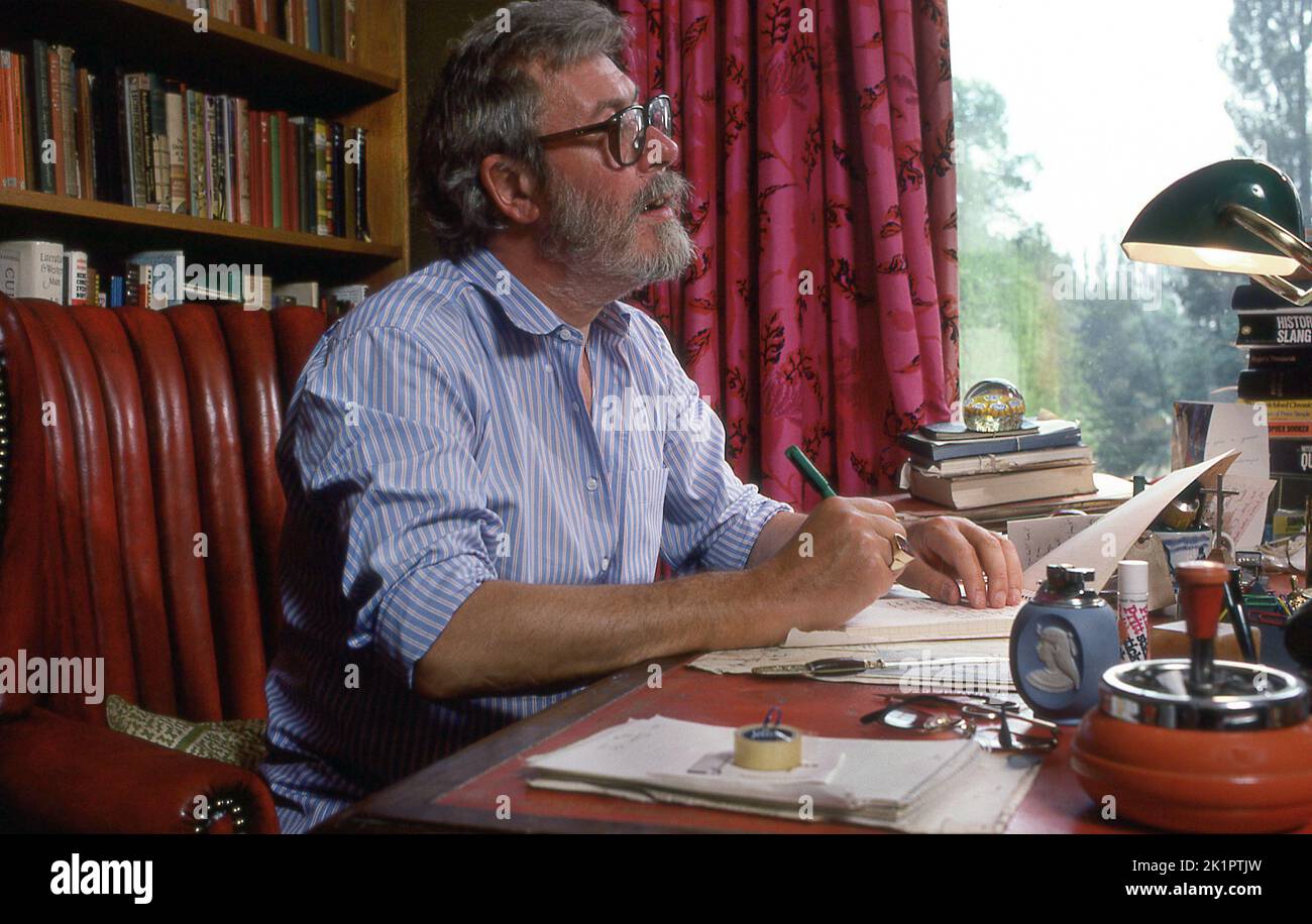 Playwright John Osborne at home in 1983 Stock Photo - Alamy