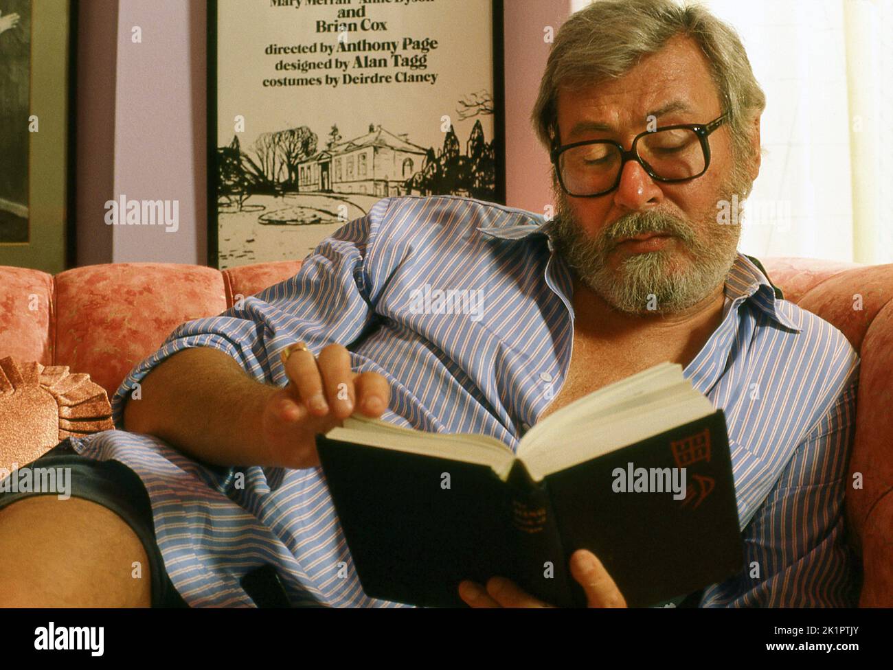 Playwright John Osborne at home in 1983 Stock Photo - Alamy
