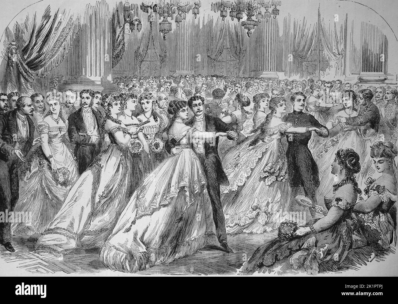 der erste Ball im Rathaus am 16. Januar 1869, Neujahrsempfang, Paris ...