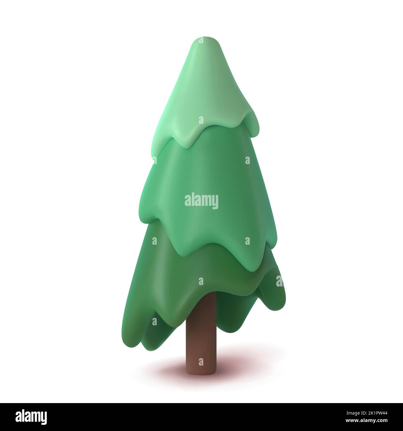 Abstract fir tree isolated on a white background. 3d rendering vector ...