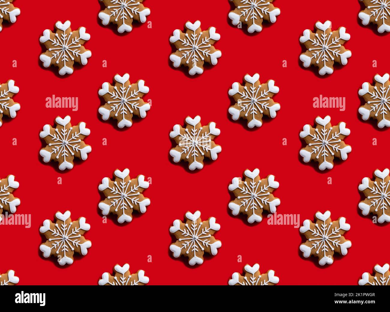 Red winter background. Snowflake seamless pattern. Christmas ...