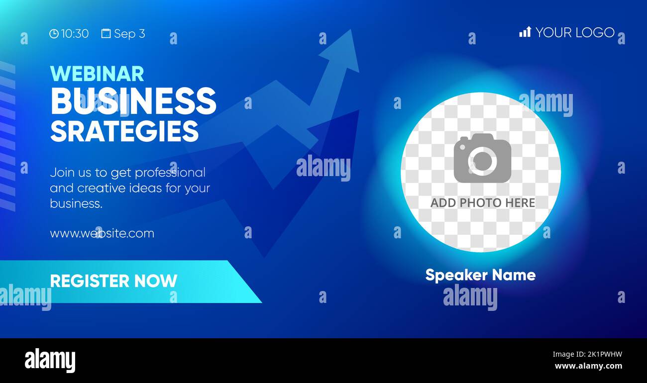 Business webinar social media post template with illustration ...
