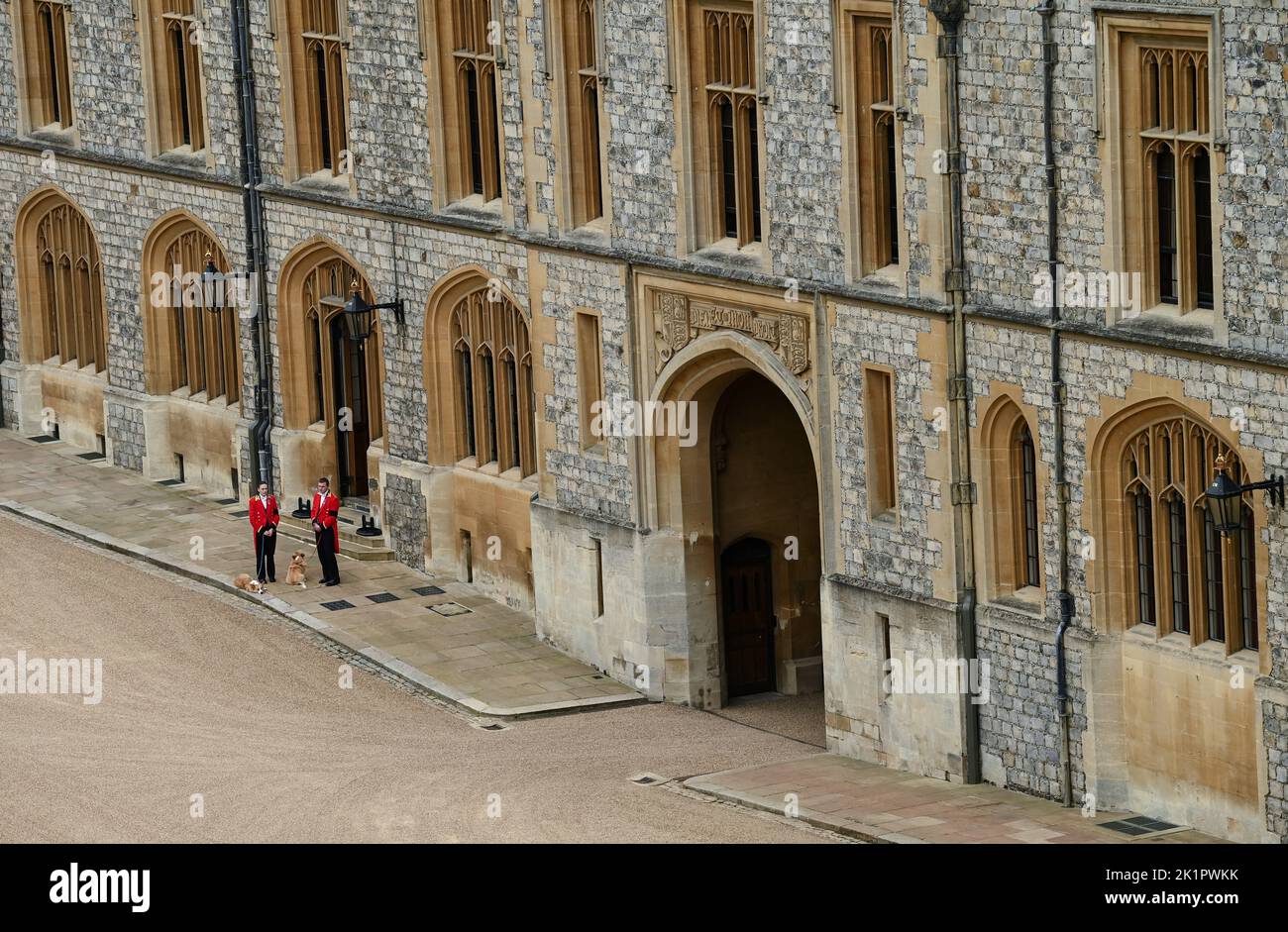 The Queen's corgis, Muick and Sandy are brought outside during the ...