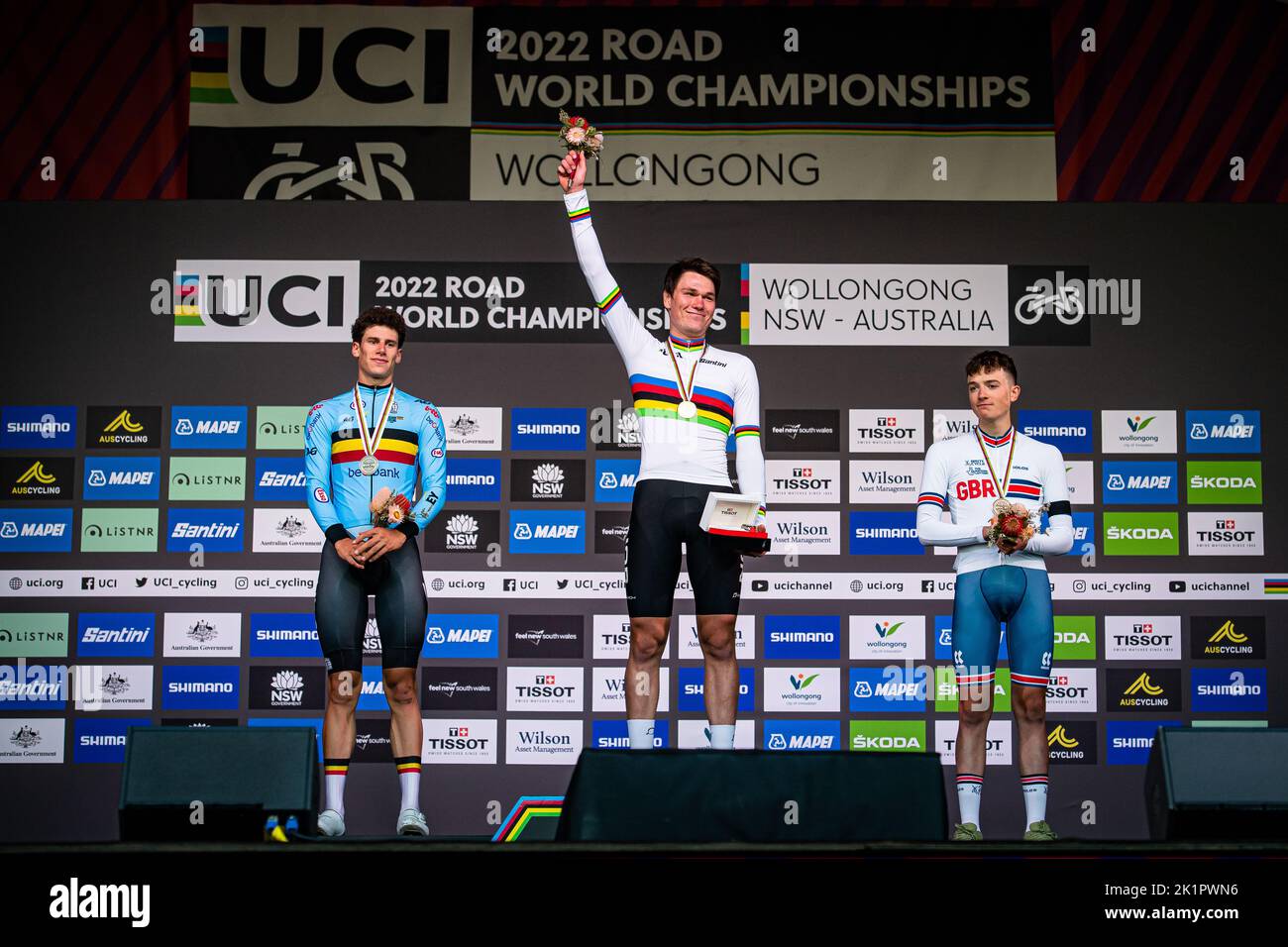 WOLLONGONG, AUSTRALIA - SEPTEMBER 19: SEGAERT Alec ( BEL ), WAERENSKJOLD Soren ( NOR ), HAYTER ...