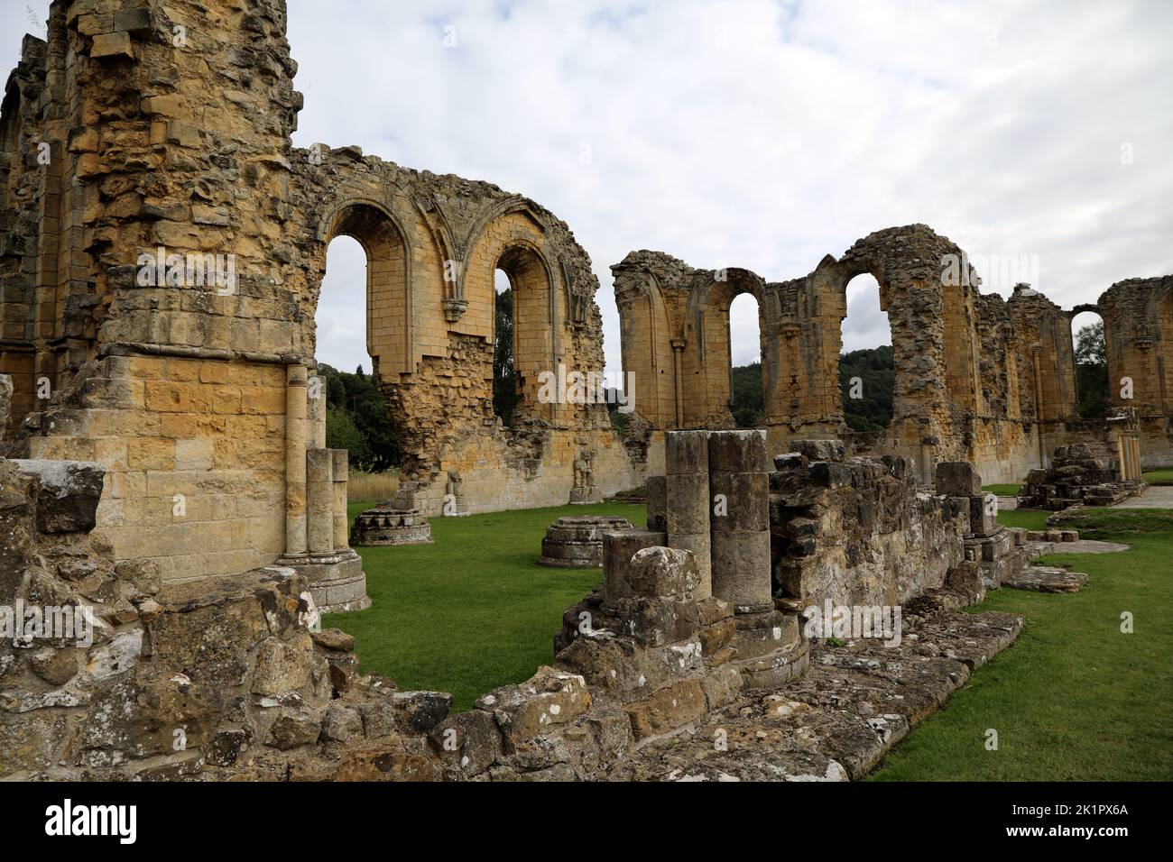 The ruins of Byland Abbey, a Cistercian monastery in the Ryedale ...