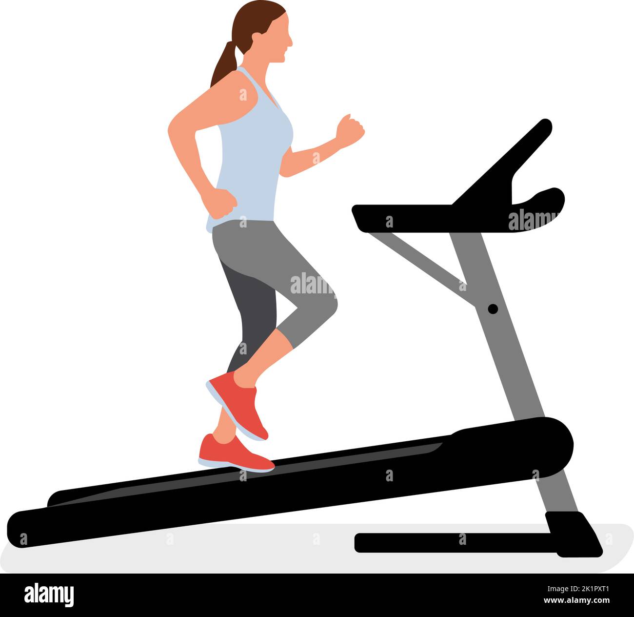 Vector illustration of a woman running on a treadmill Stock Vector Image & Art - Alamy