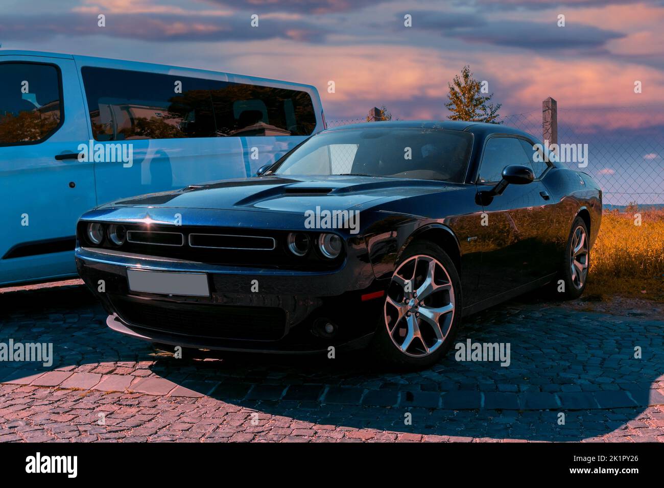 Dodge Challanger Sport car On the Street, Hungary Stock Photo - Alamy