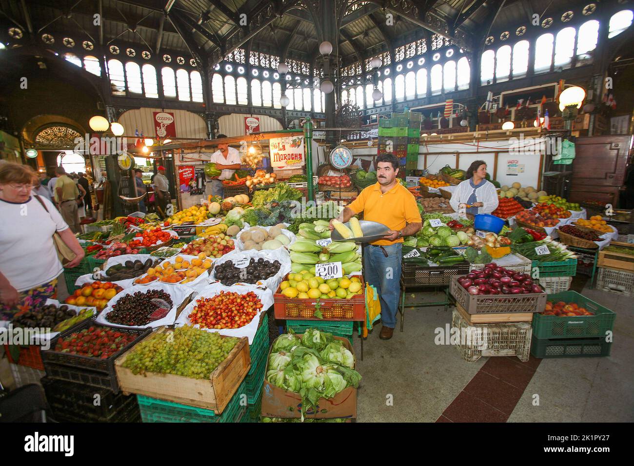 Chile, Santiago The mercado central or central market was once built ...
