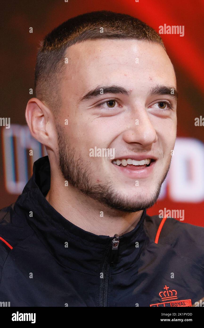 Belgium's Zeno Debast pictured during a press conference of the Belgian ... Belgium's Zeno Debast pictured during a press conference of the Belgian ...