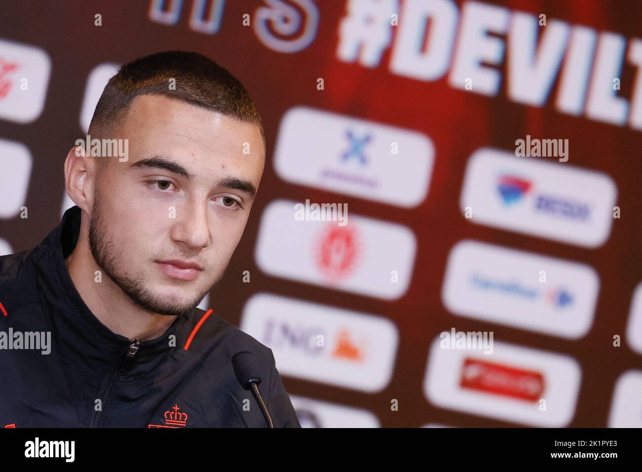 Belgium's Zeno Debast pictured during a press conference of the Belgian ... Belgium's Zeno Debast pictured during a press conference of the Belgian ...