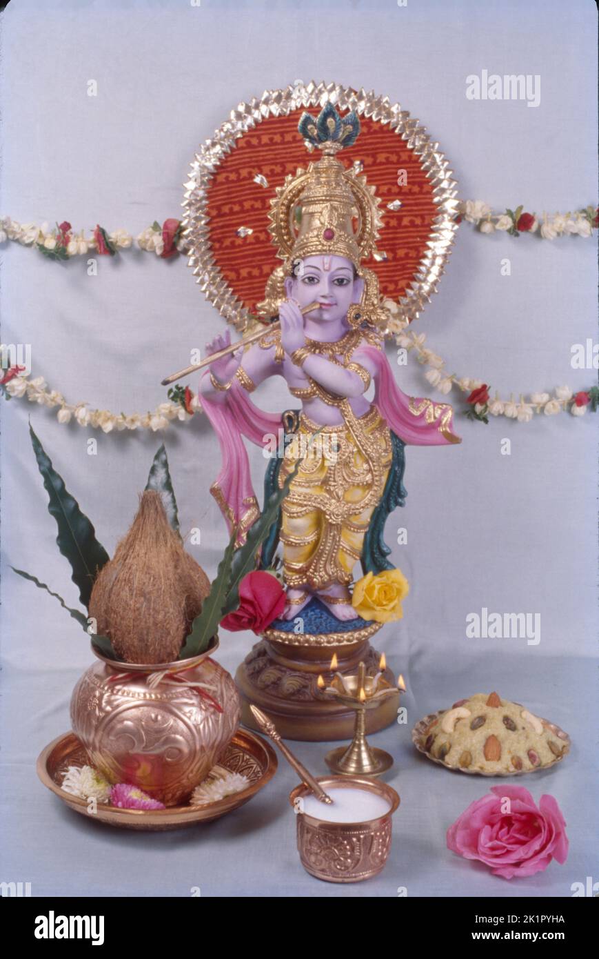 Lord Krishna's Pooja Stock Photo - Alamy