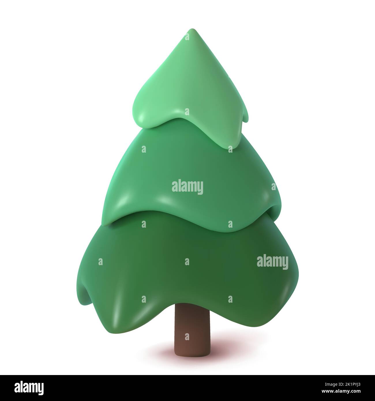 Abstract fir tree isolated on a white background. 3d rendering vector ...