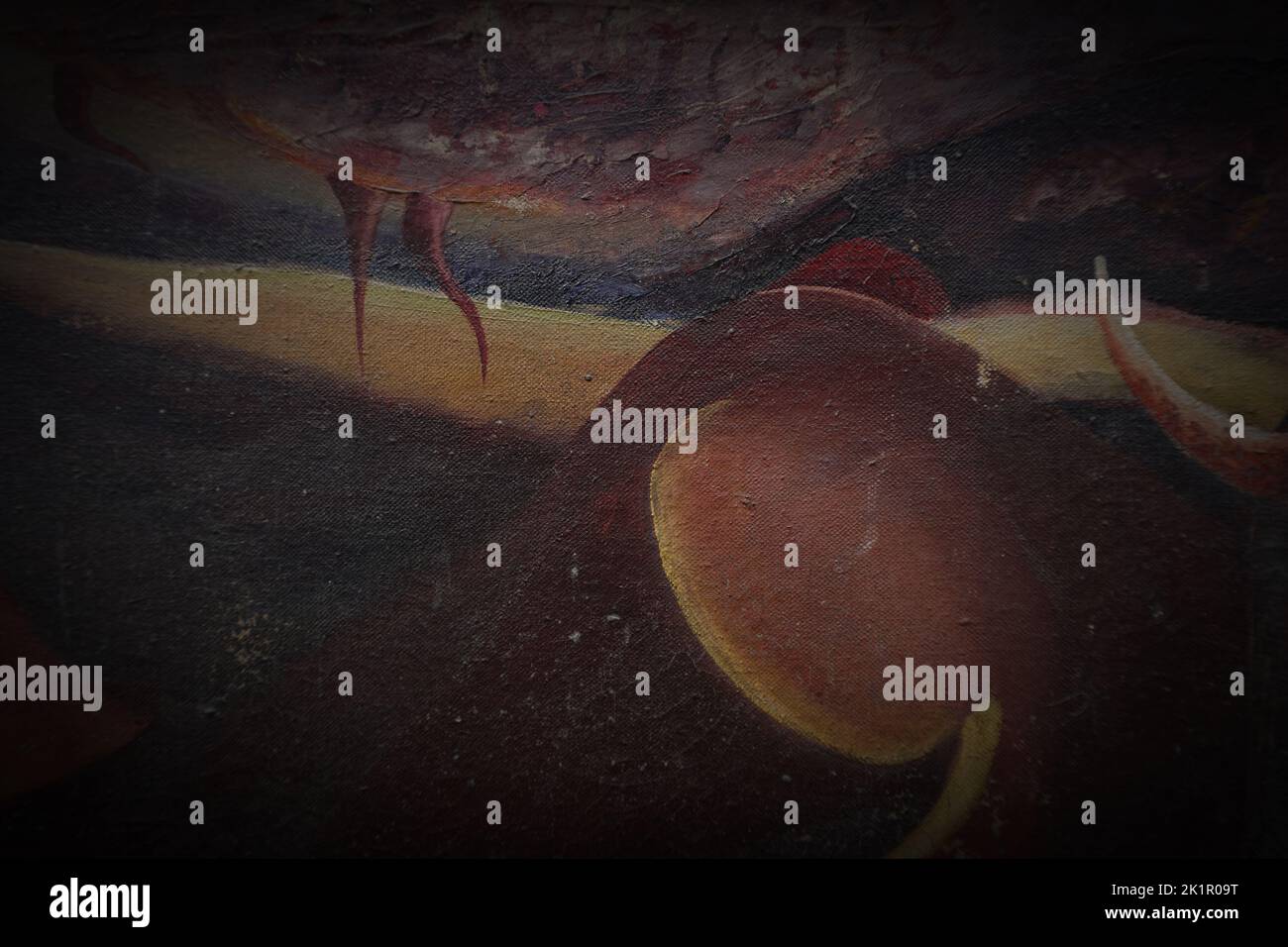 Painting oil color Abstract geometric shapes nature scary Stock Photo ...