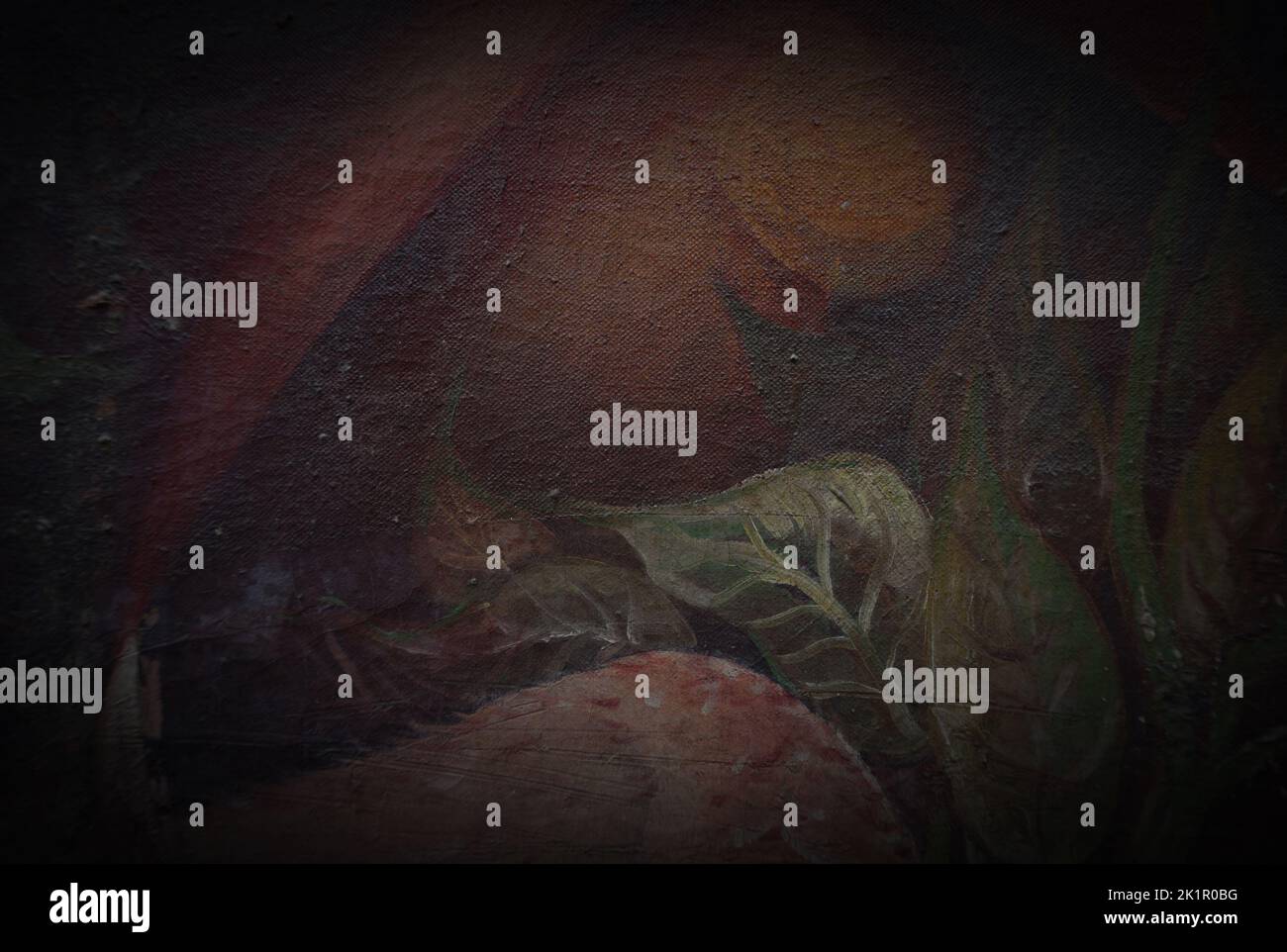 Painting oil color Abstract geometric shapes nature scary Stock Photo ...