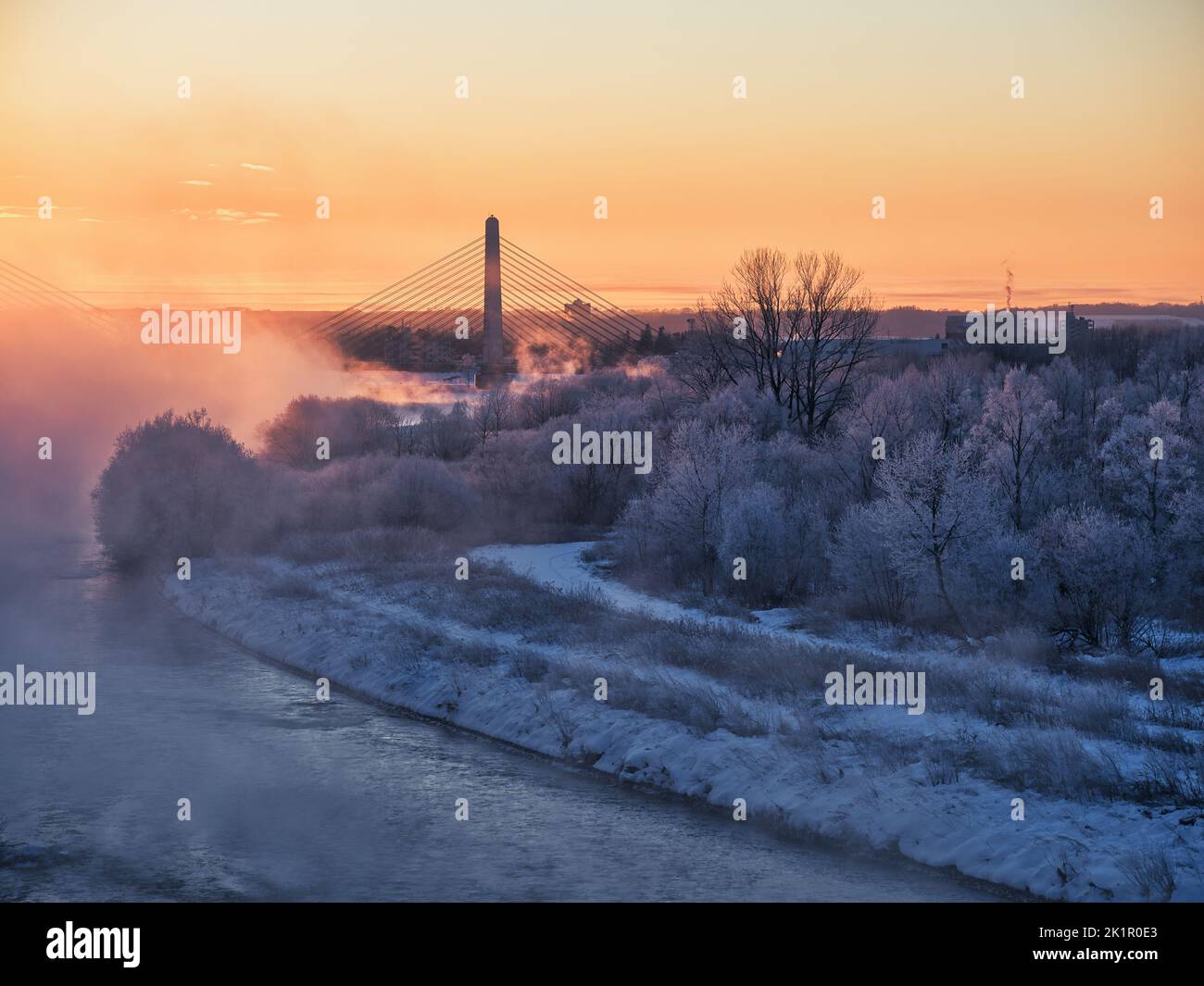 Steam Fog in Early Morning Stock Photo - Alamy