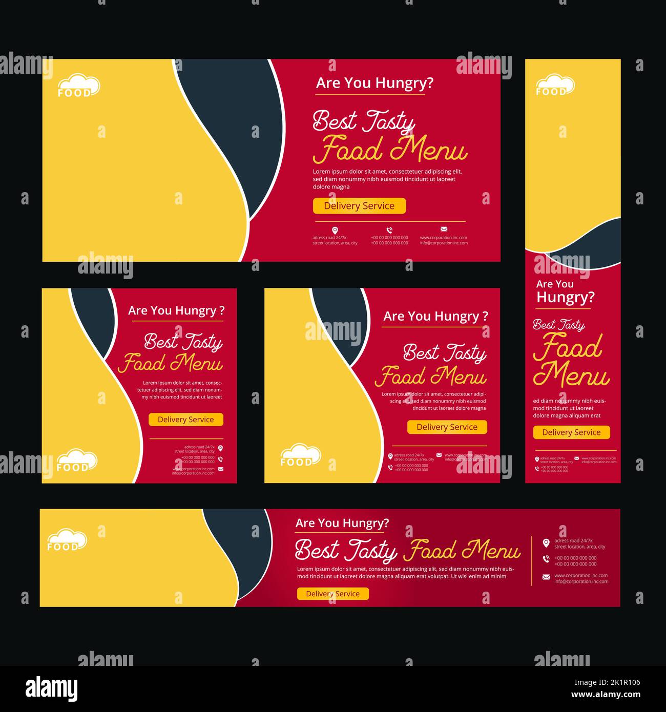 web banner pack for restaurant food editable content layout design ...