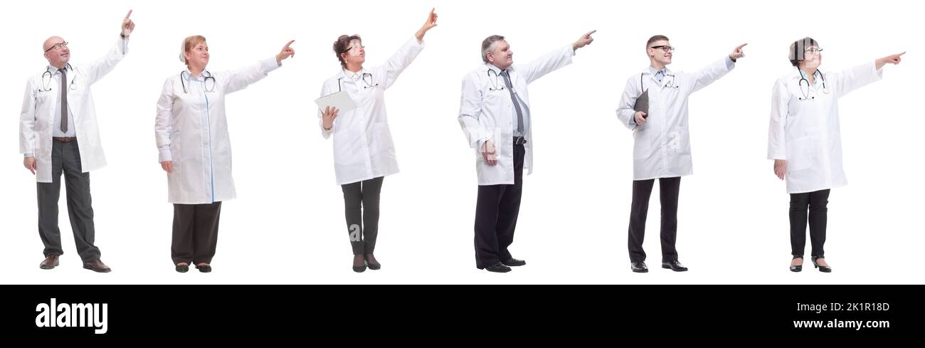 group of doctors in full length isolated on white Stock Photo - Alamy