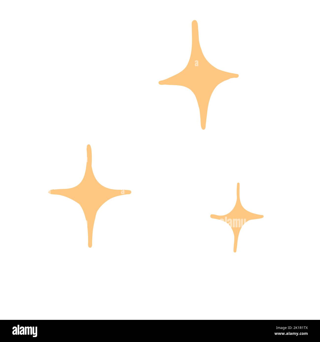 Blinking stars icons in cartoon flat style. Hand drawn vector ...