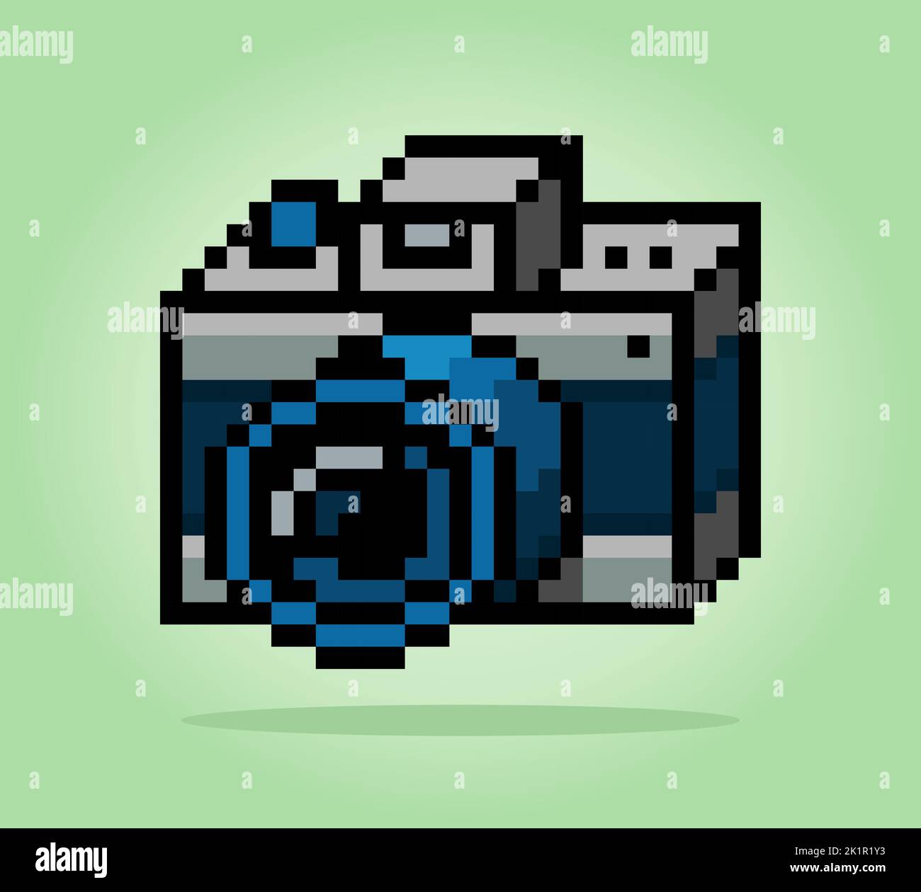 8 bit pixel classic camera. object items for game assets in vector ...
