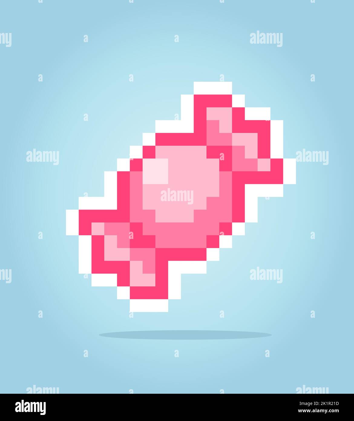 8 bit pixel candy. food item for game assets in vector illustration ...