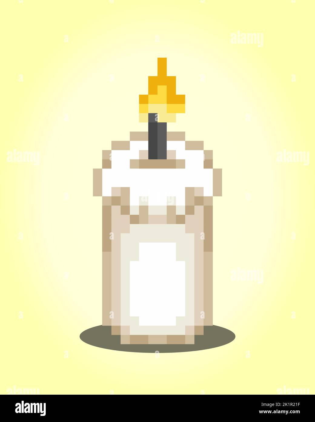 8 bit pixel candle. object items for game assets in vector illustration ...