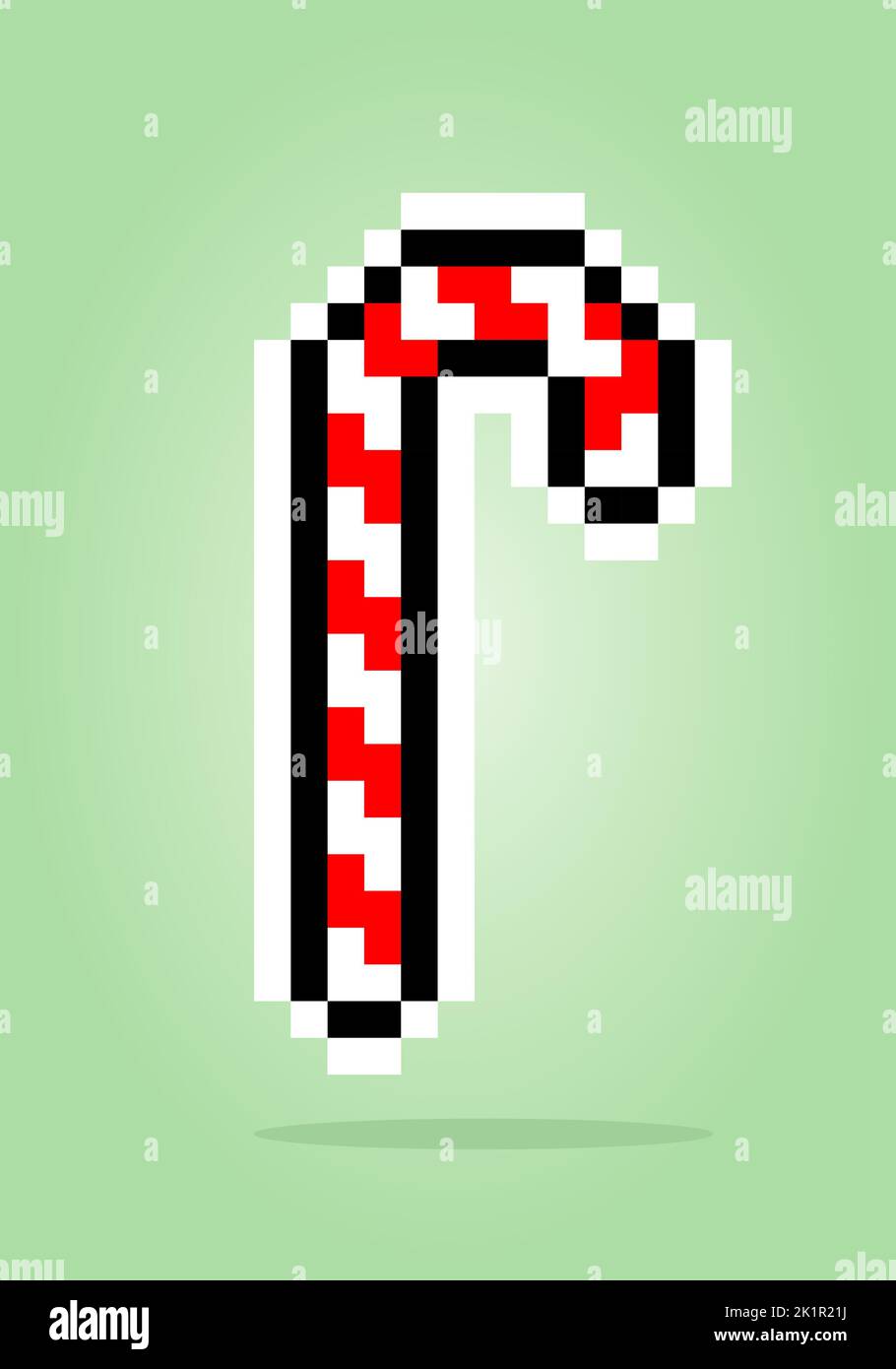 8 bit pixel candy chocolate. food items for game assets in vector ...