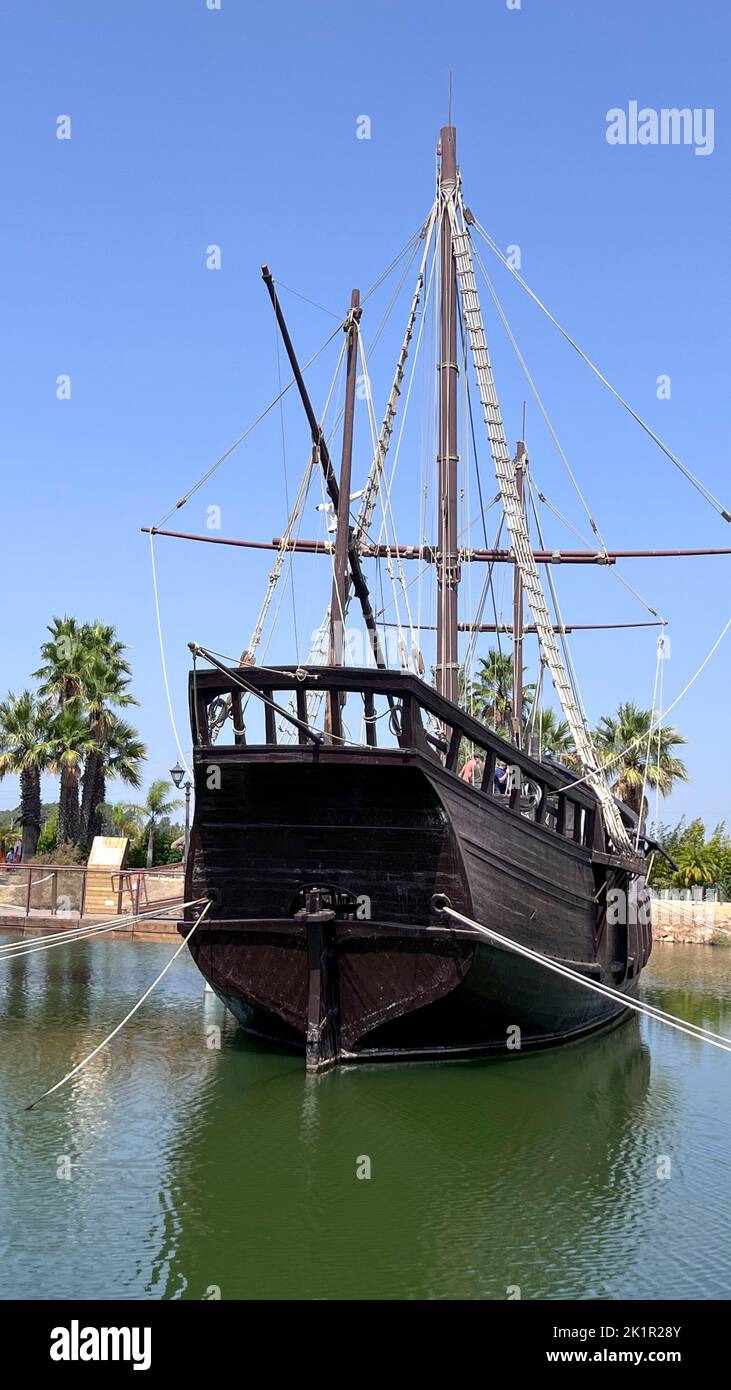 Reproduction of the ships of the discovery of America Stock Photo - Alamy