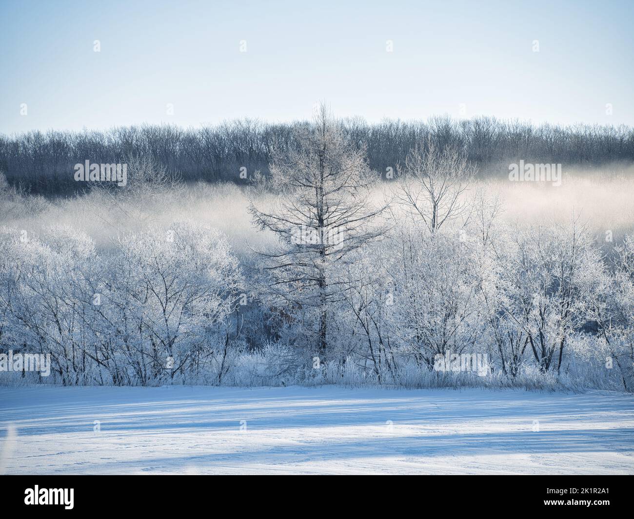 Rime Ice and Steam Fog Stock Photo - Alamy