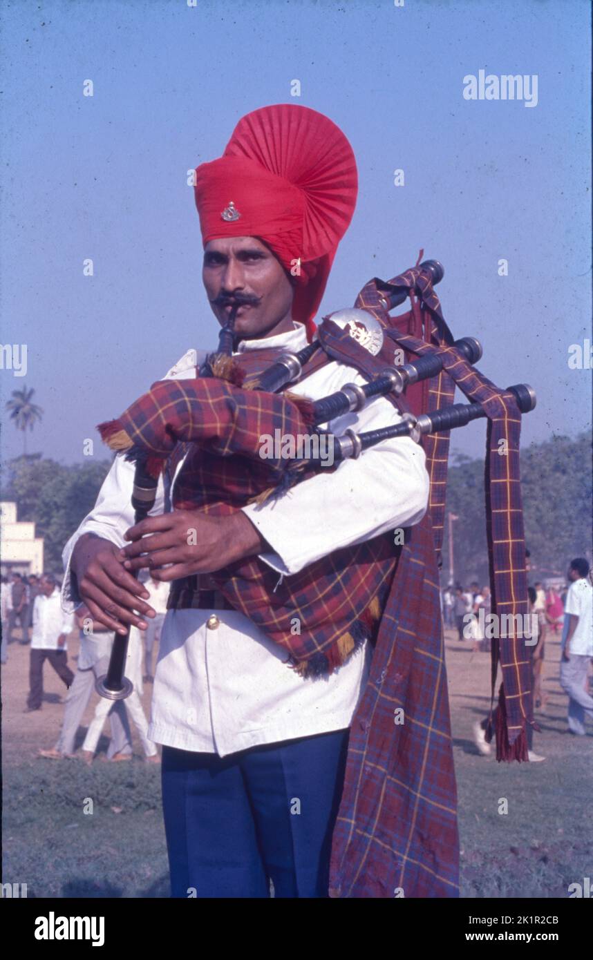 Bagpiper at Army Day Parade, Bombay Stock Photo - Alamy