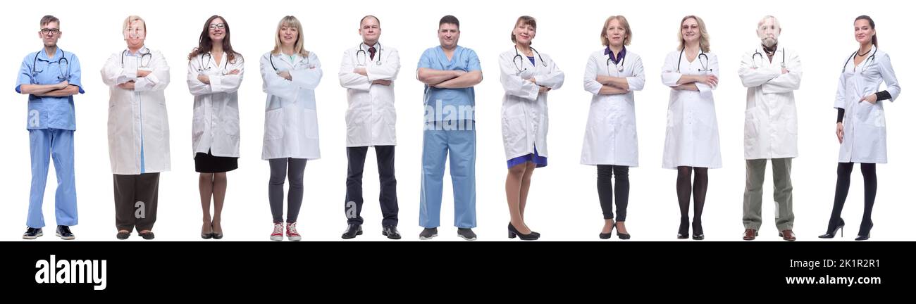 group of doctors in full length isolated on white Stock Photo - Alamy