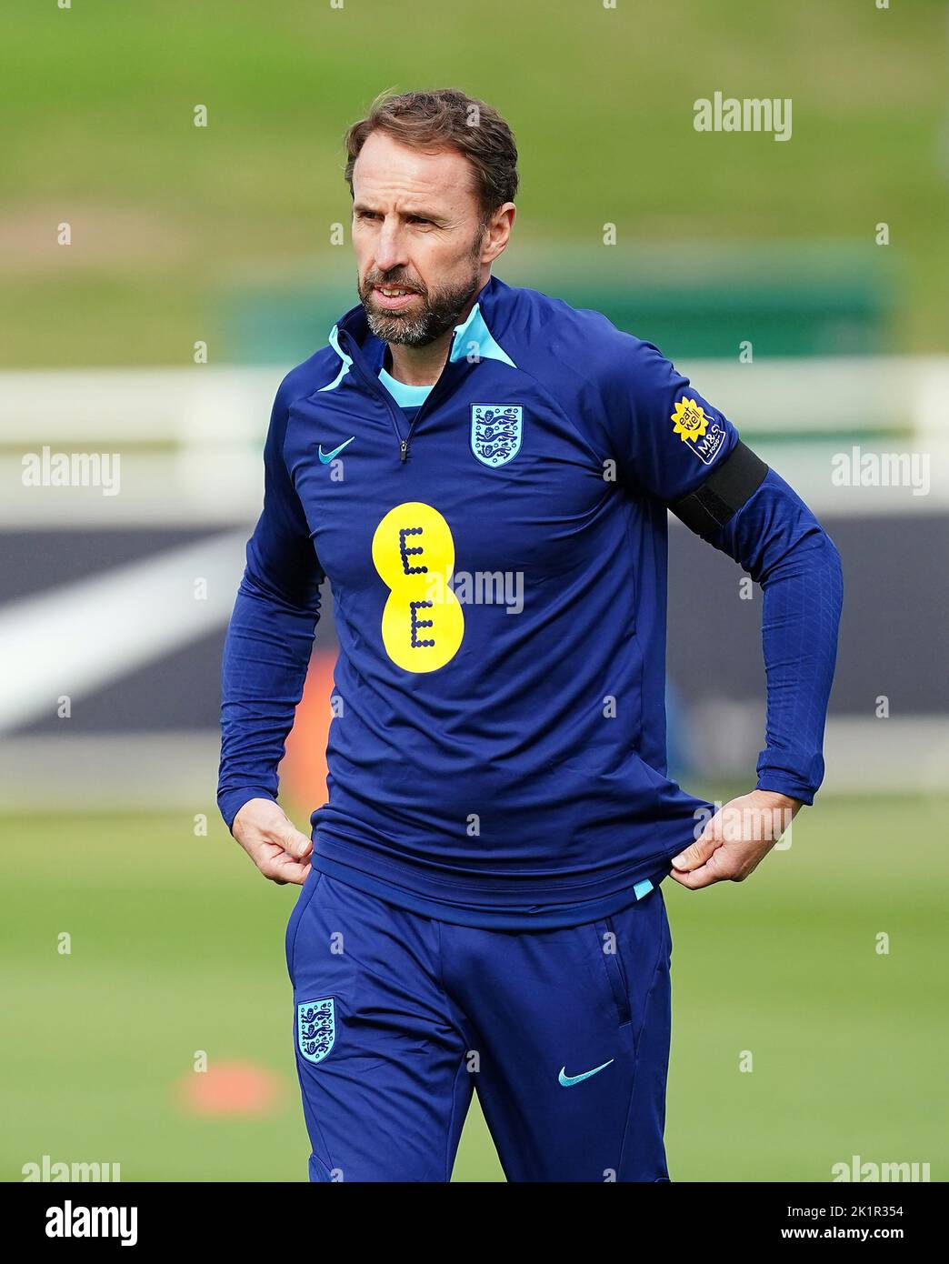 England manager Gareth Southgate during a training session at St ...