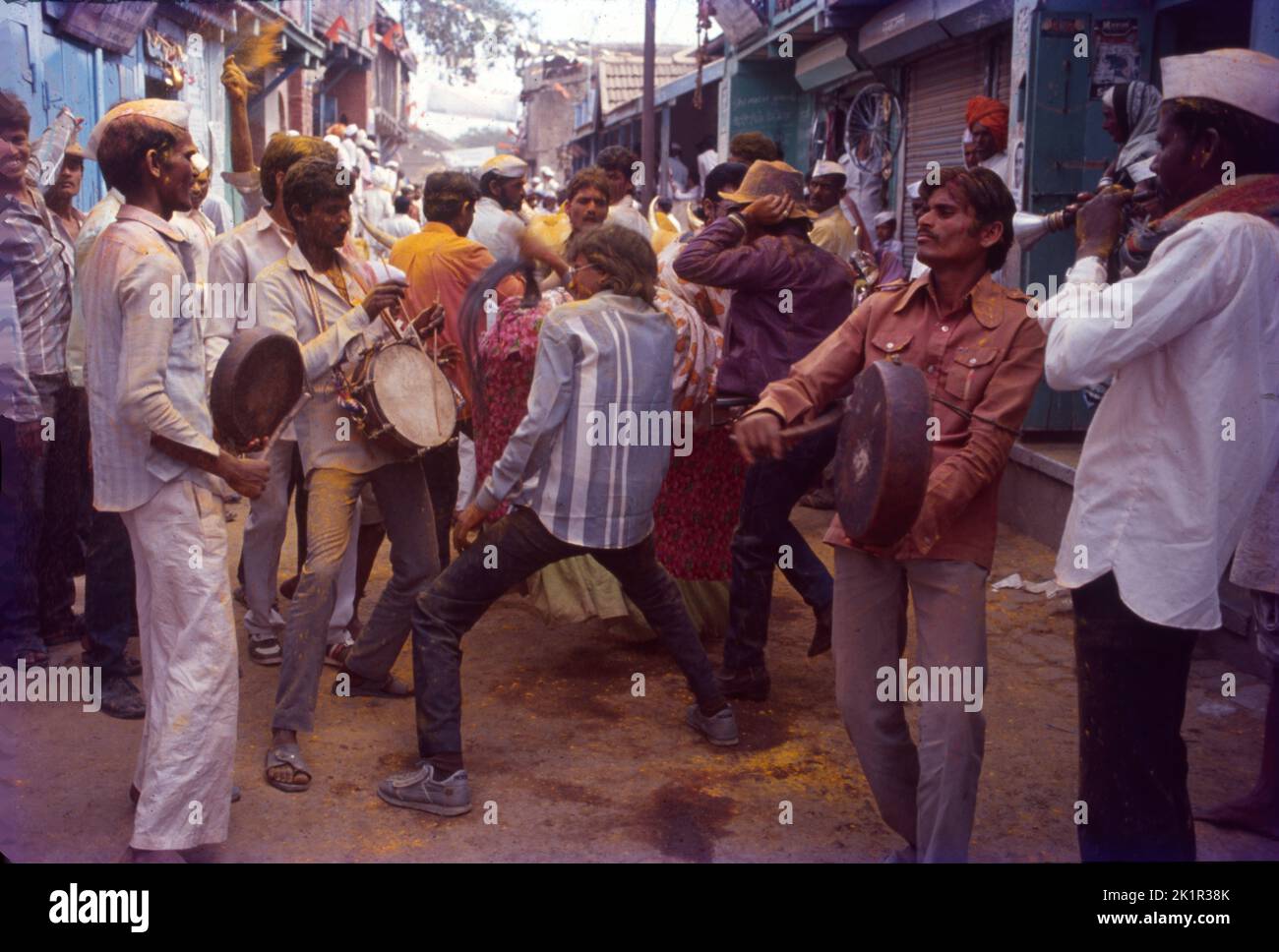 Dhol Dandi and Nagara, Joyful Festive Dancers, Maharashtra Stock Photo ...