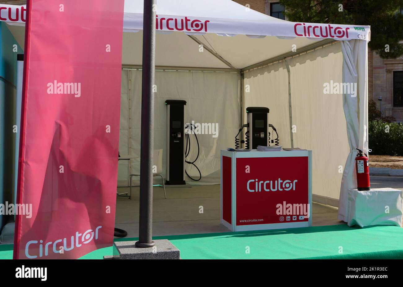Circutor electric charging point exhibition marquee at the Madrid ...