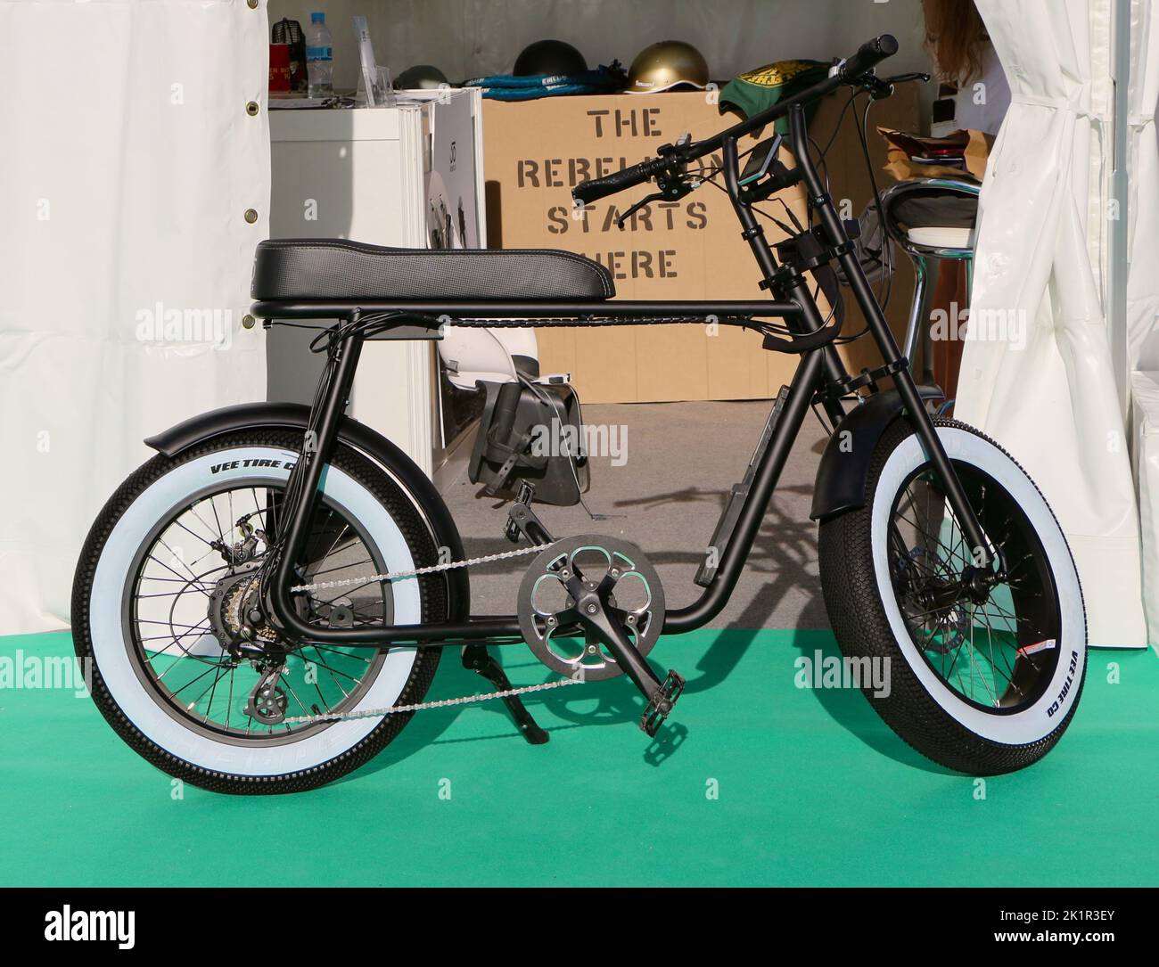 50 Rebels e-bike parked at an exhibition stand at the open air Madrid ...