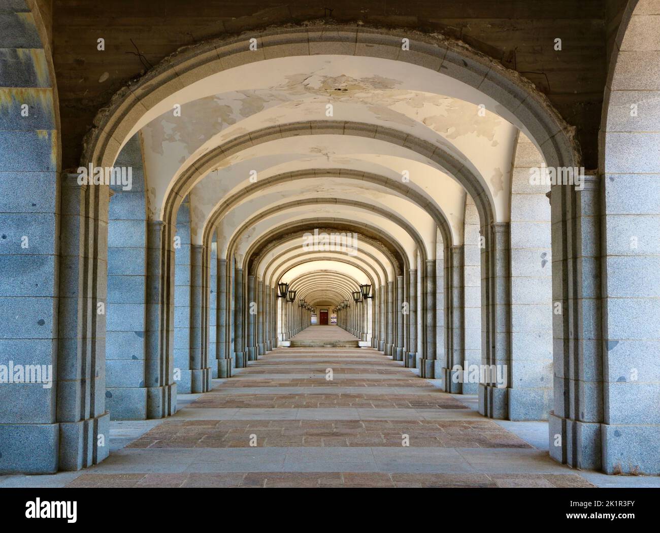 Valle de Los Caidos (Valley of the fallen) View of an open arched ...