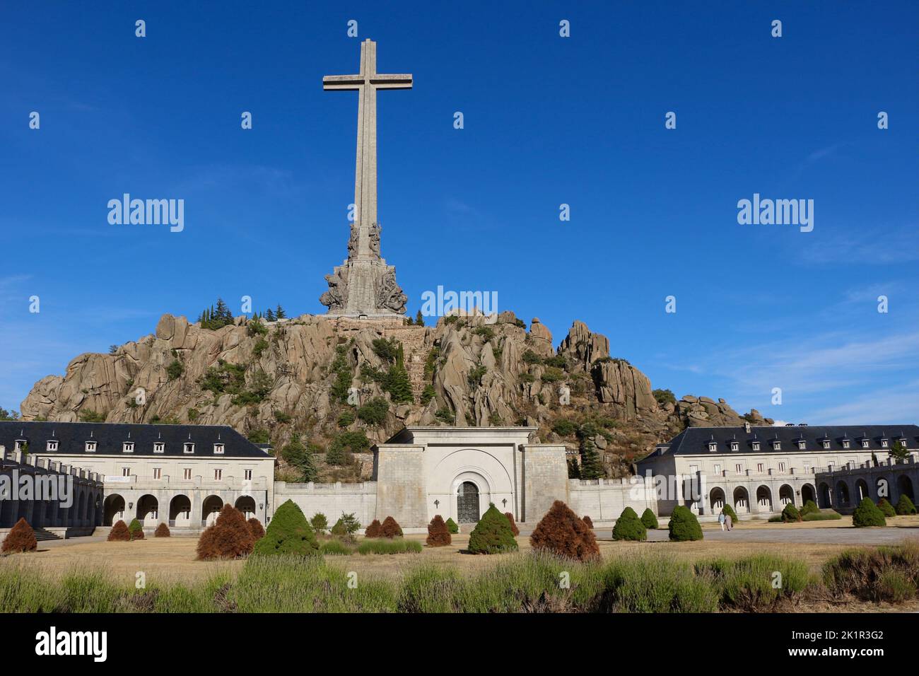 Valle de Los Caidos (Valley of the fallen) Rear view of cross with ...