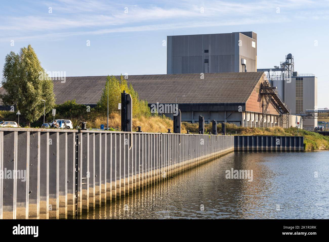 Low water in the Rijnhaven of Wageningen in Gelderland the Netherlands ...