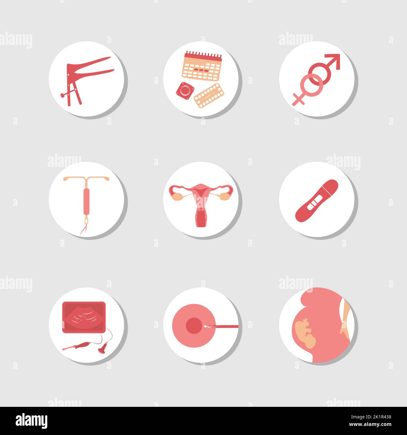 Motherhood set. Woman fertility icon set. Obstetrics signs collection ...