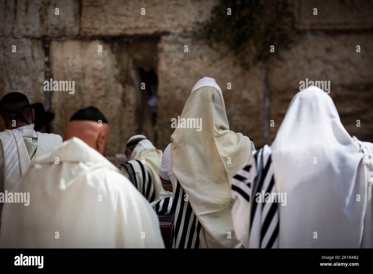 Jerusalem, Israel. 20th Sep, 2022. Ultra Orthodox Jews pray at the ...