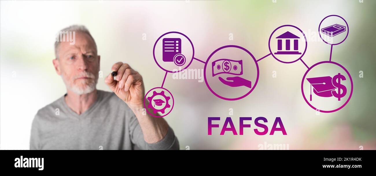 Fafsa concept drawn by a man Stock Photo - Alamy