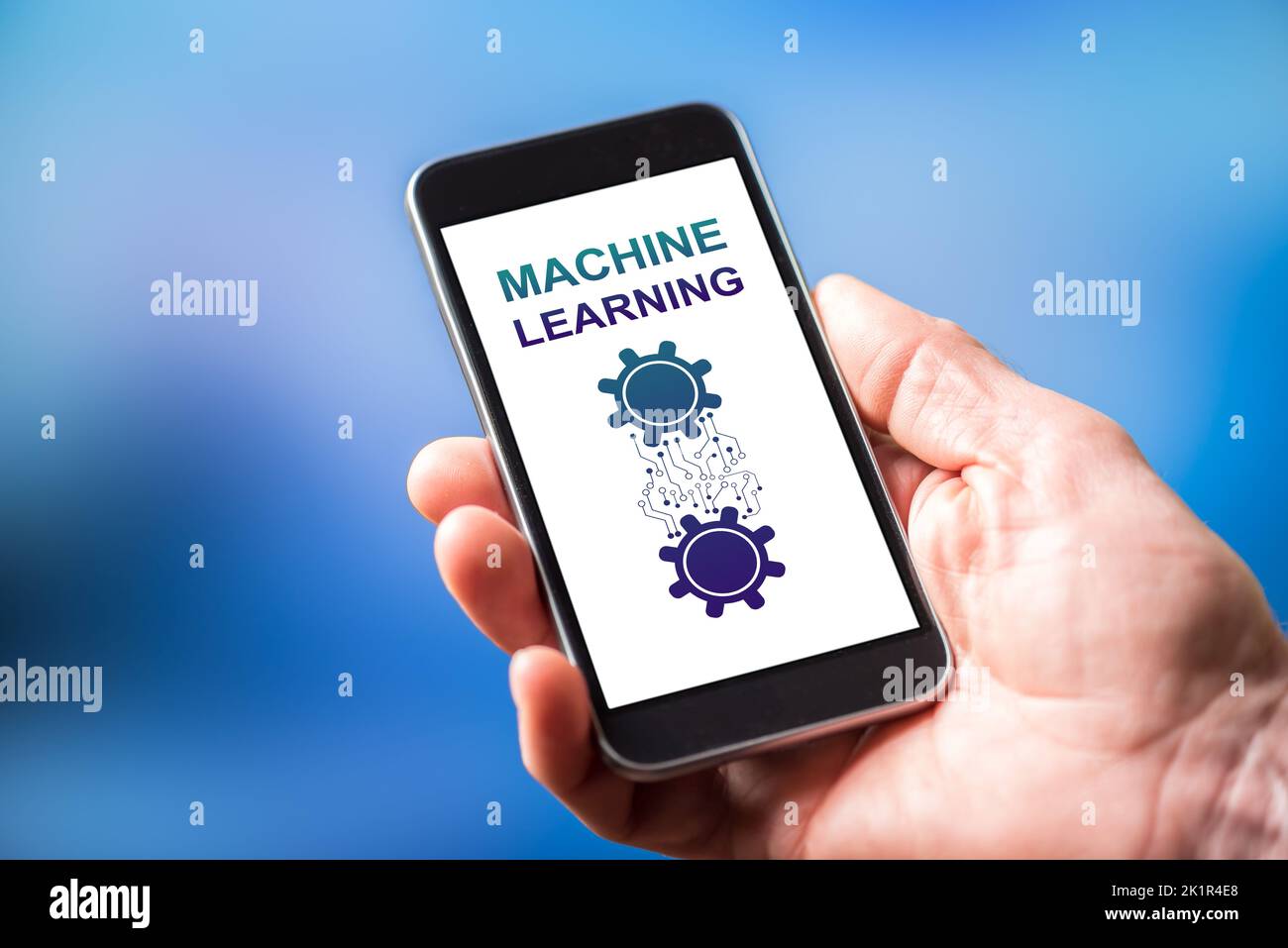 Smartphone screen displaying a machine learning concept Stock Photo - Alamy