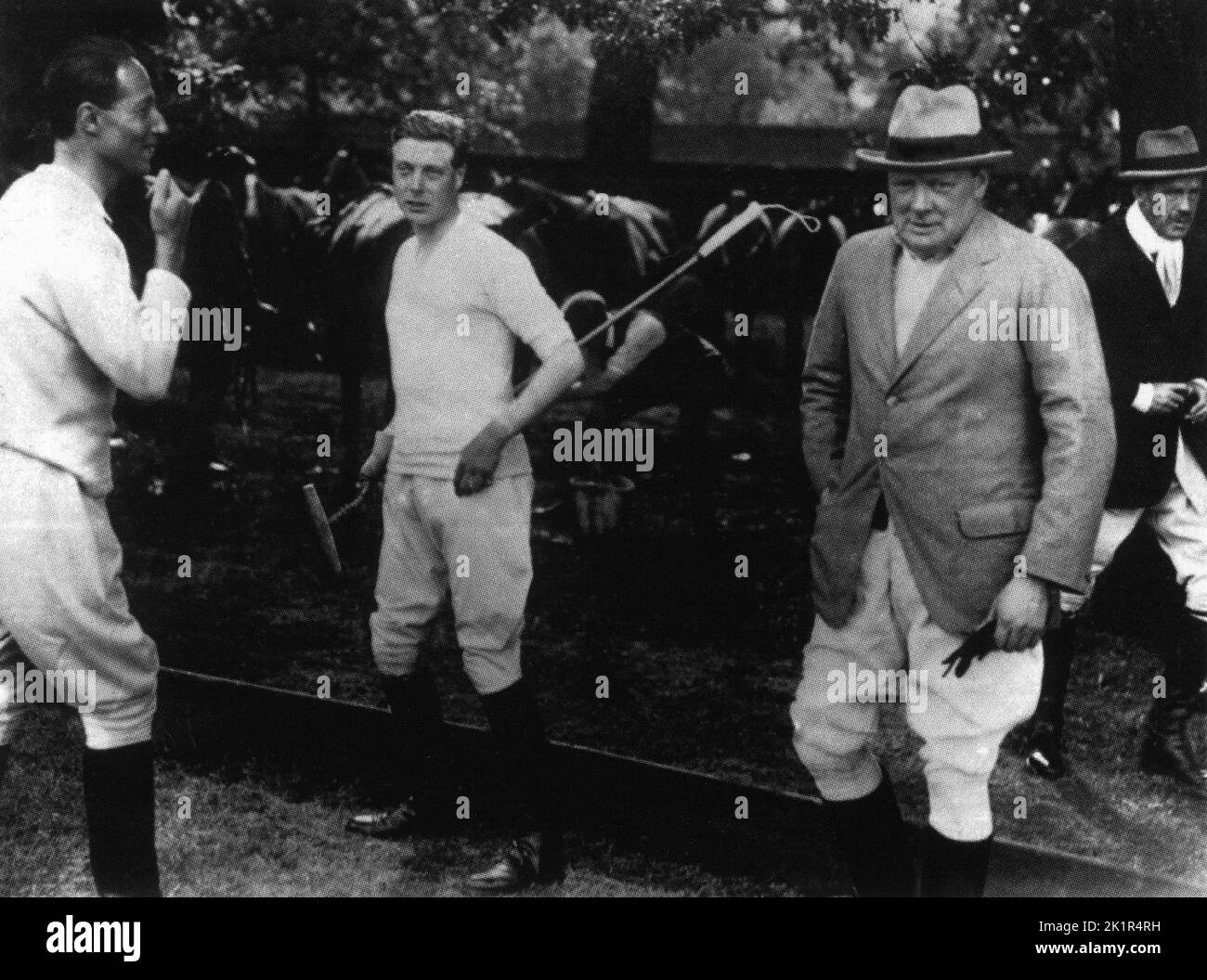 Winston Churchill and the Prince of Wales at a polo match. 1924 Stock ...