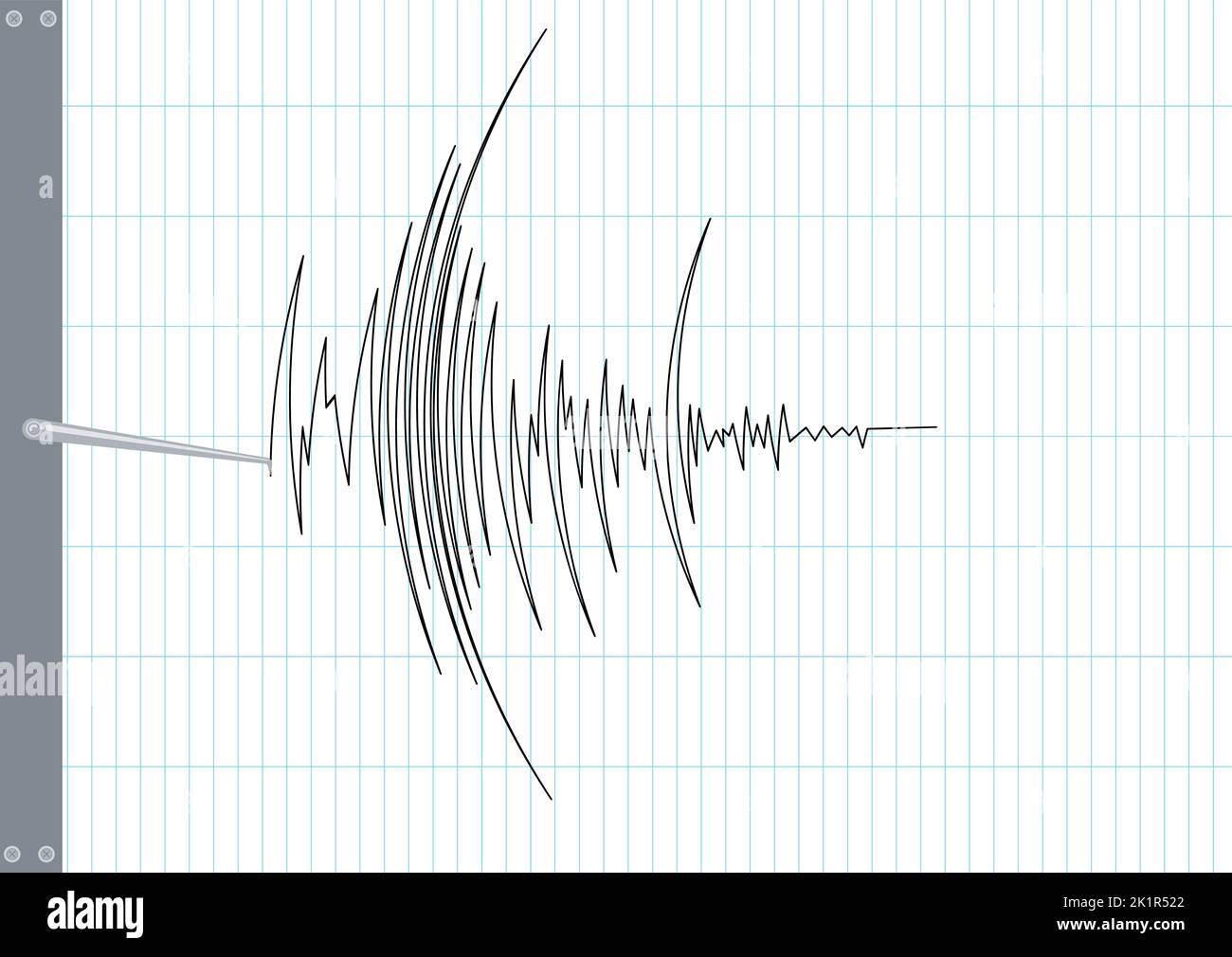 Earthquake seismic waves on seismograph graph paper Stock Vector Image ...