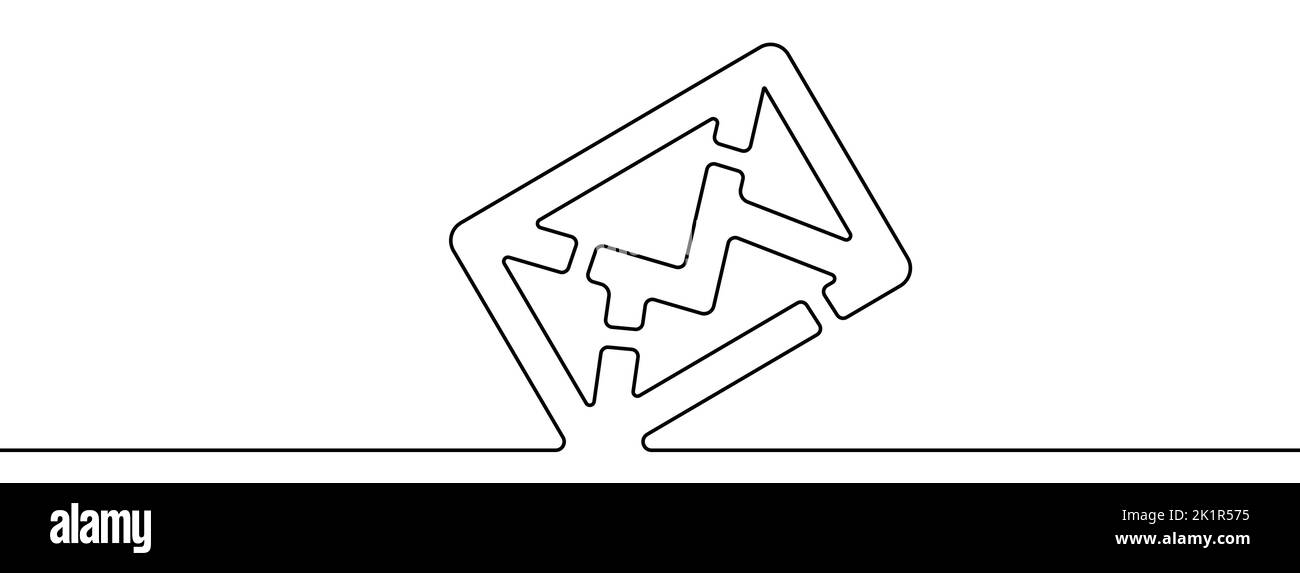 Continuous one line drawing silhouette of message. The envelope linear ...