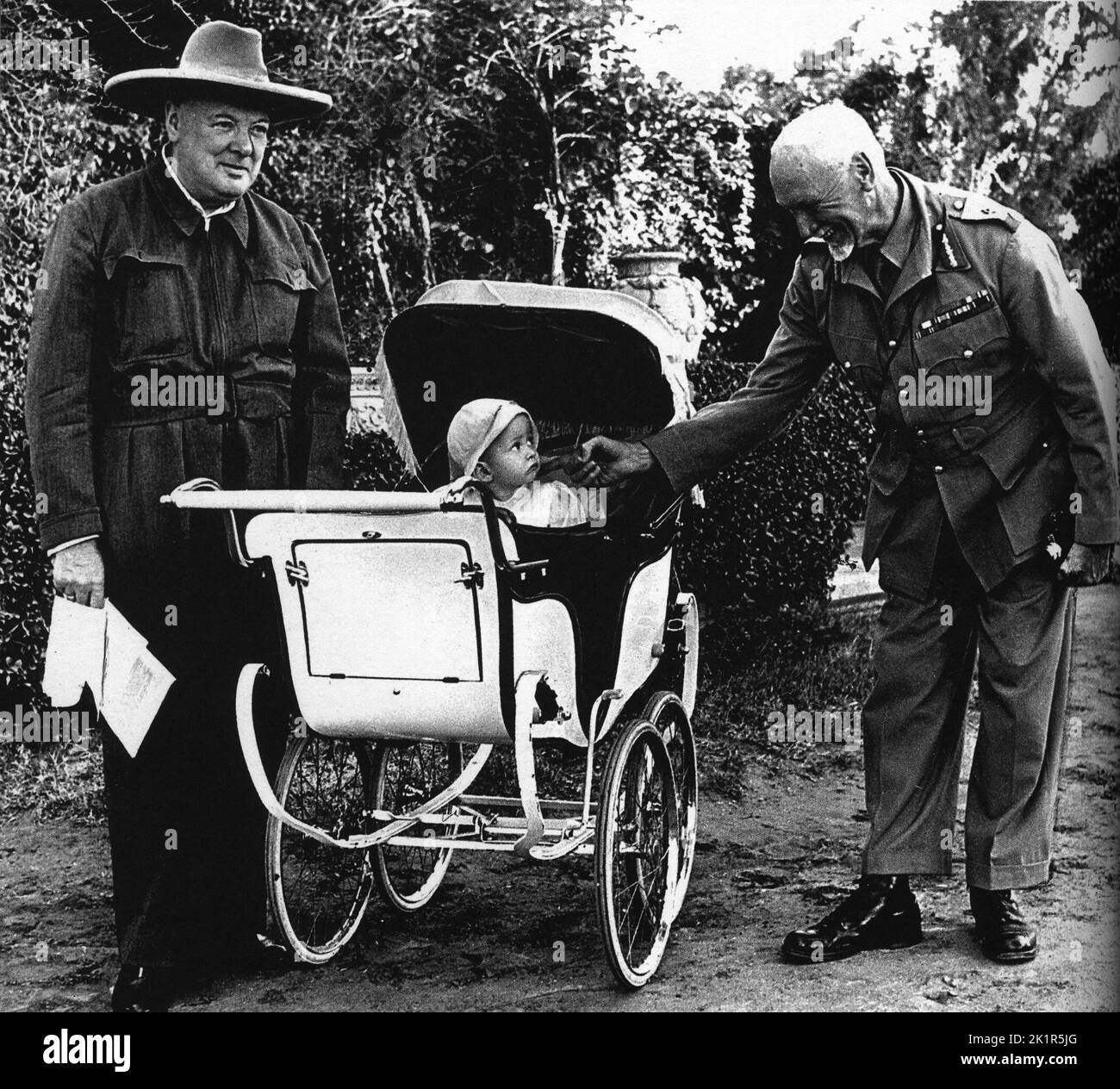 Winston Churchill with General Jan Smuts and the baby son of Sir Miles ...