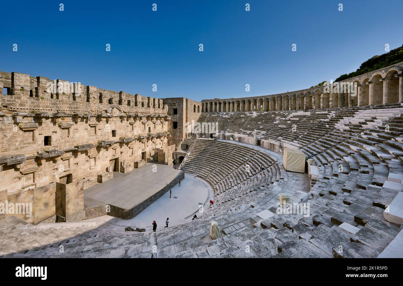 The ancient Roman Theatre of Aspendos, Aspendos Ancient City, Antalya ...